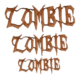 Zombie, laser cut wood word for altered art and craft projects